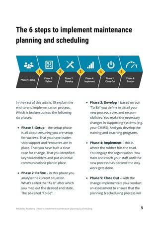 How to implement maintenance planning & scheduling | PDF