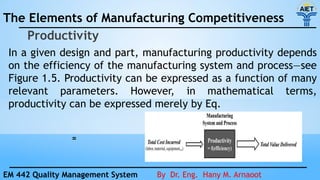 EM 442 Quality Management System lecture 02 The Elements of Manufacturing Competitiveness cost .pptx