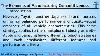 EM 442 Quality Management System lecture 02 The Elements of Manufacturing Competitiveness cost .pptx