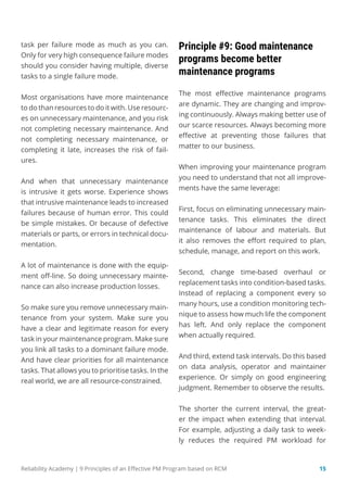 9 Principles of an Effective PM Program based on Reliability Centered ...