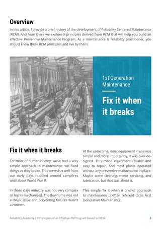 9 Principles of an Effective PM Program based on Reliability Centered ...