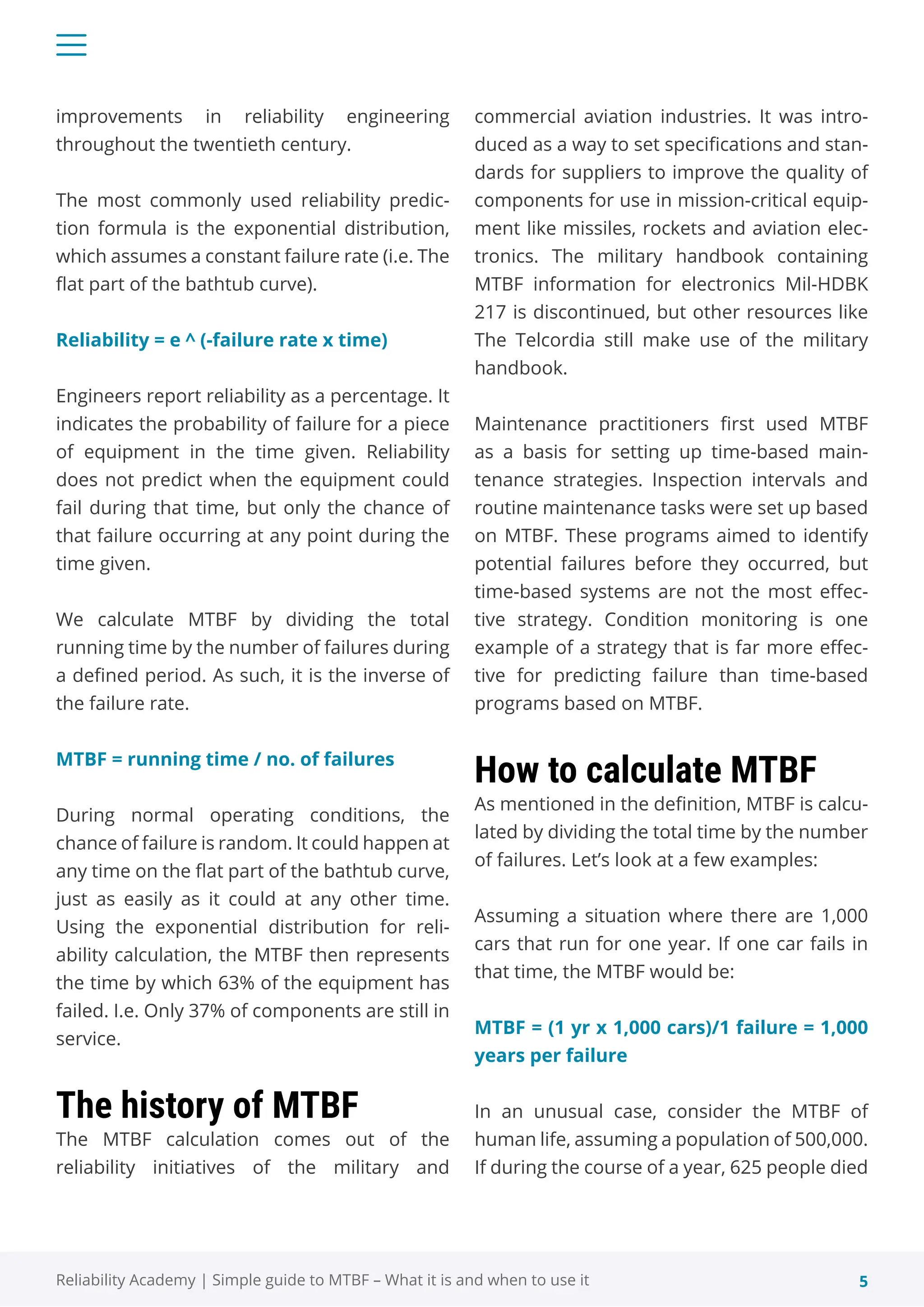 Simple guide to MTBF – What it is and when to use it | PDF