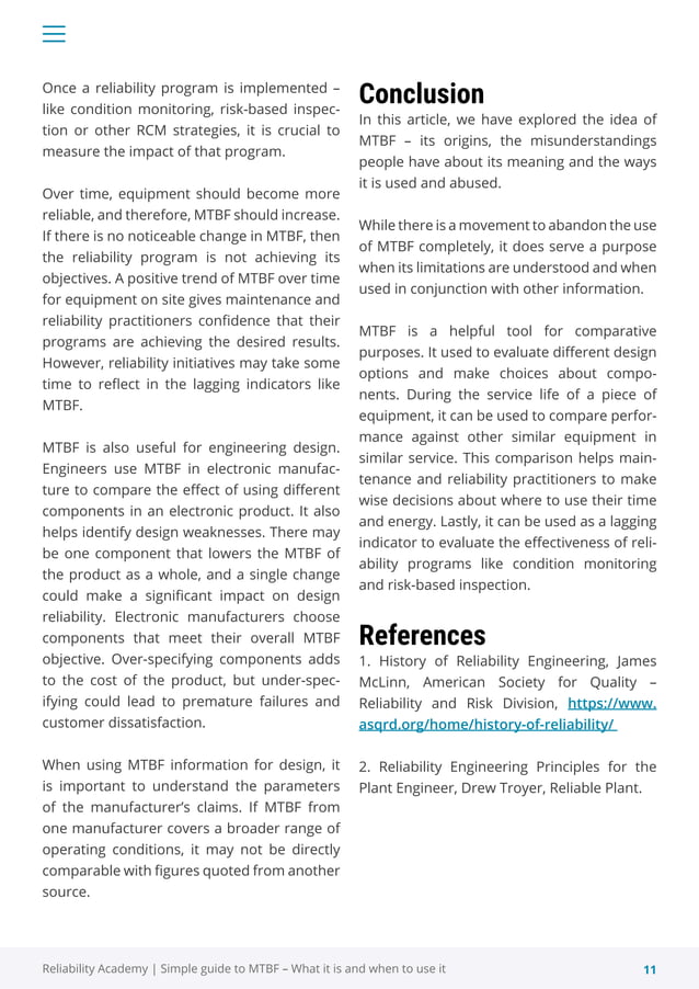 Simple guide to MTBF – What it is and when to use it | PDF