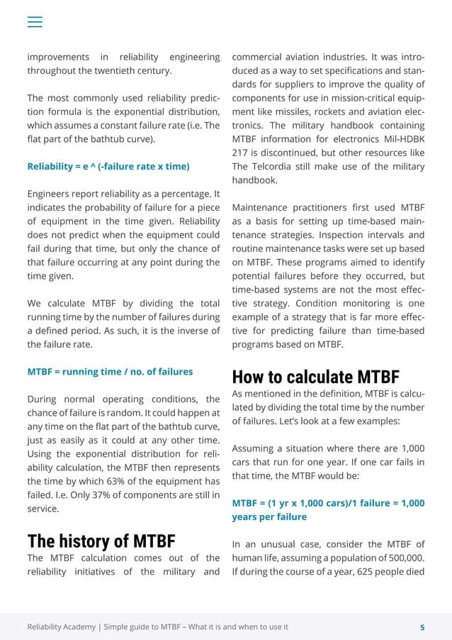 Simple guide to MTBF – What it is and when to use it | PDF