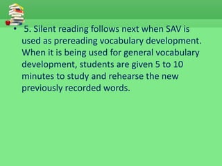 Em8 subjective approach to vocabulary ( sav ) | PPTX
