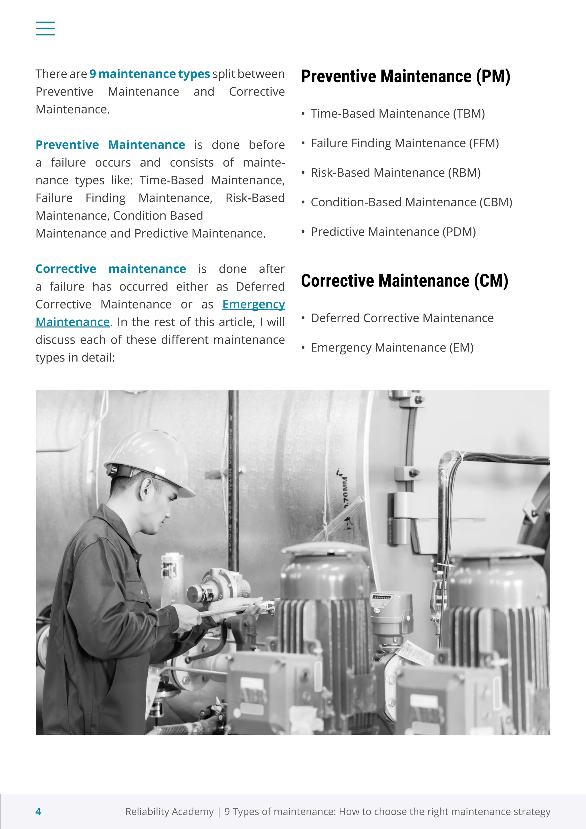 9 Types of maintenance: How to choose the right maintenance strategy | PDF