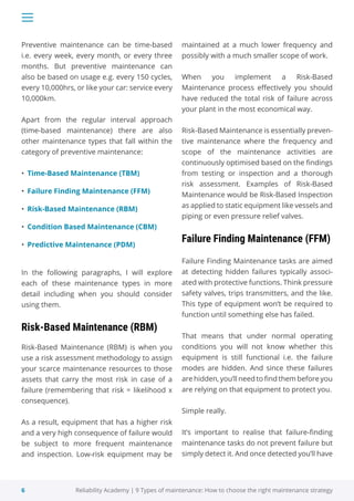 9 Types of maintenance: How to choose the right maintenance strategy | PDF