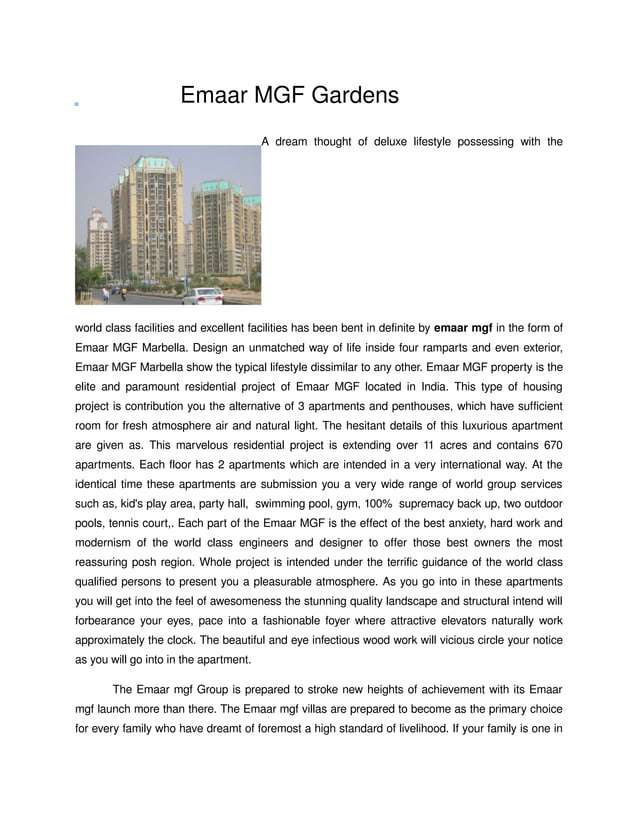 Emaar mgf gardens | PDF