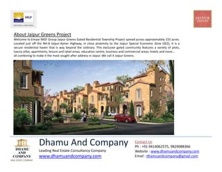 Emaar Mgf - Jaipur Greens Residential Township - www.dhamaundcompany.com