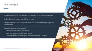 Building a Foundation for NetSecOps Partnerships with Network Automation | PPT