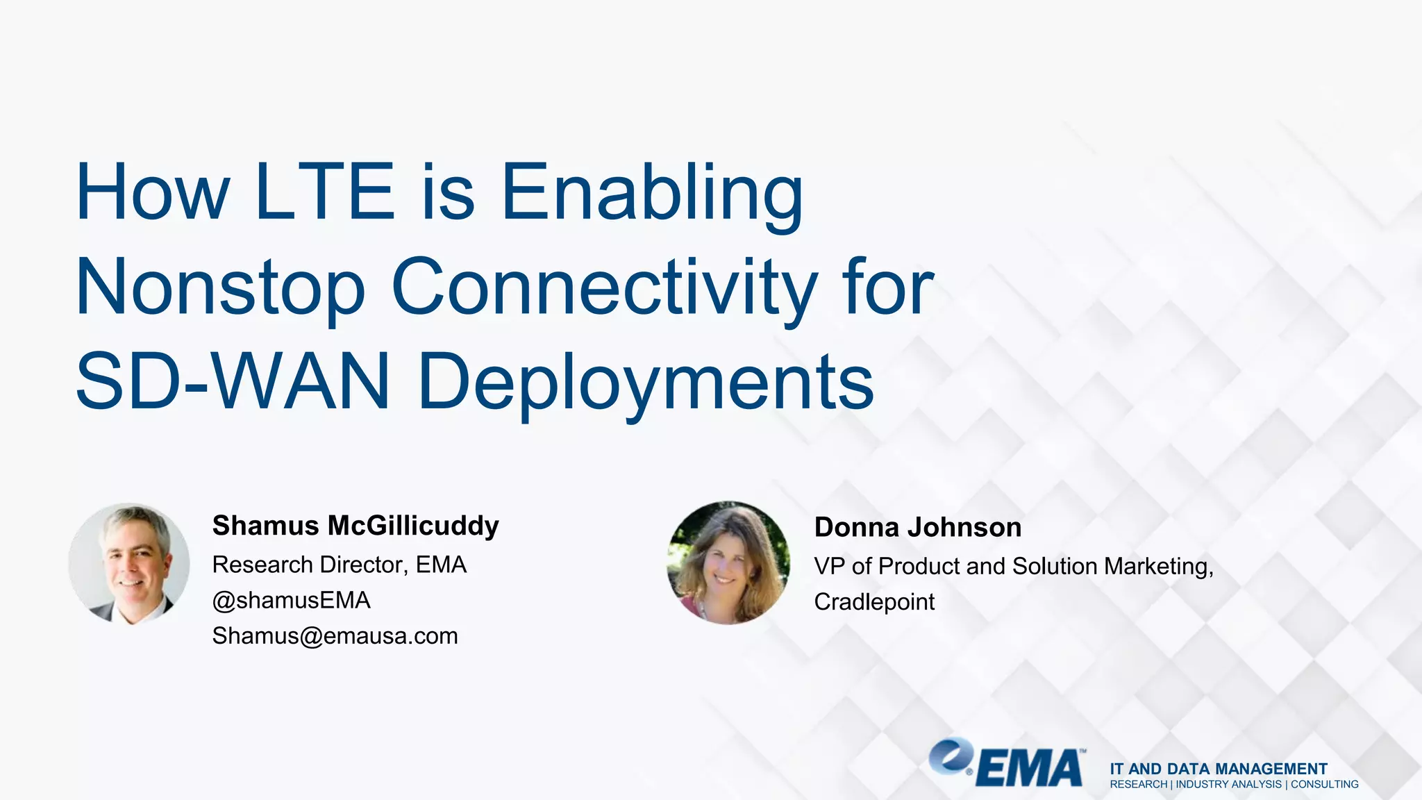How LTE is Enabling Non-Stop Connectivity for SD-WAN Deployments | PDF