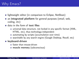 Emacs intro | PDF | Programming Languages | Computing