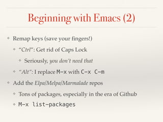 Emacs talk | PDF | Programming Languages | Computing