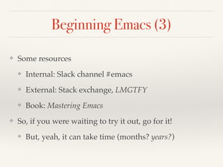 Emacs talk | PDF | Programming Languages | Computing