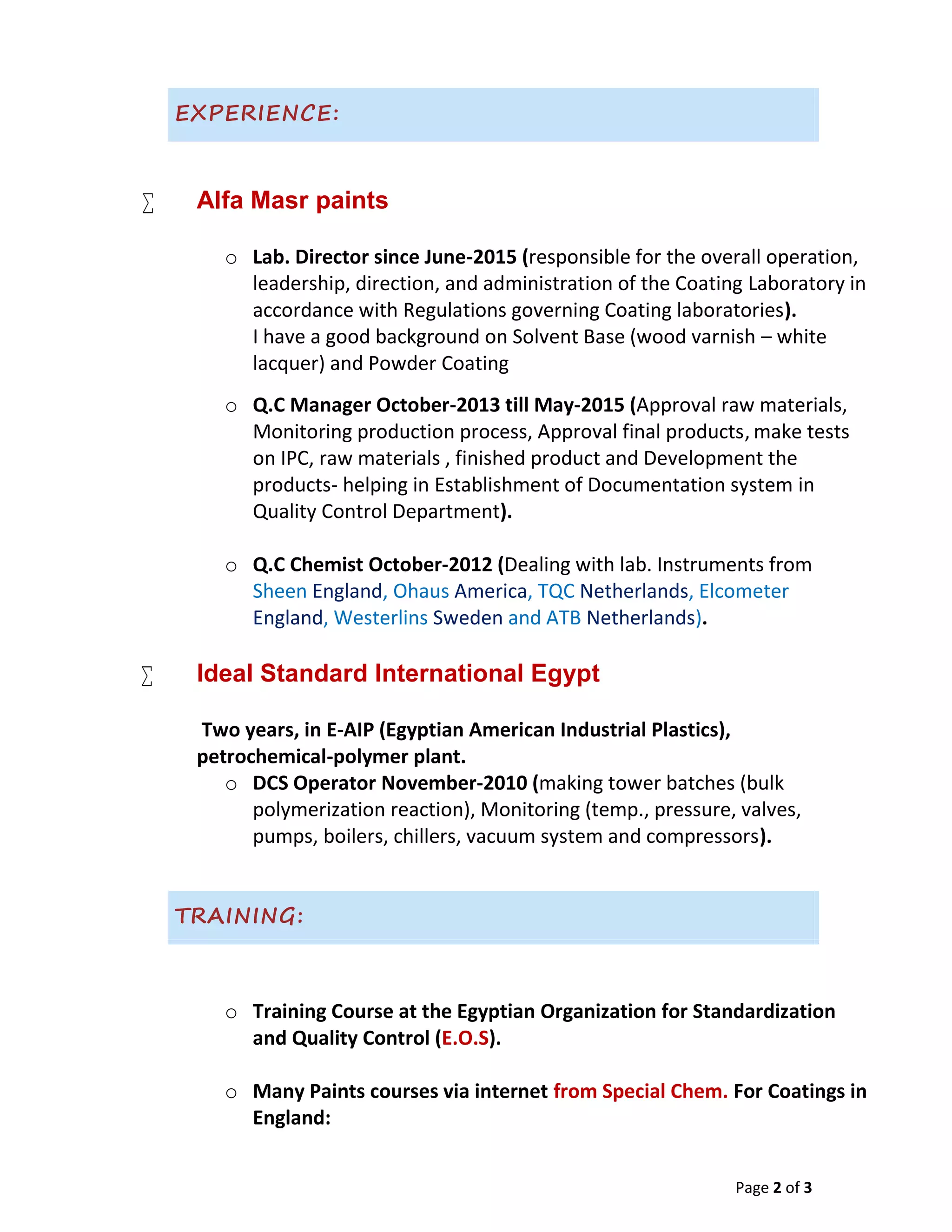 Emad ezzat c.v | PDF