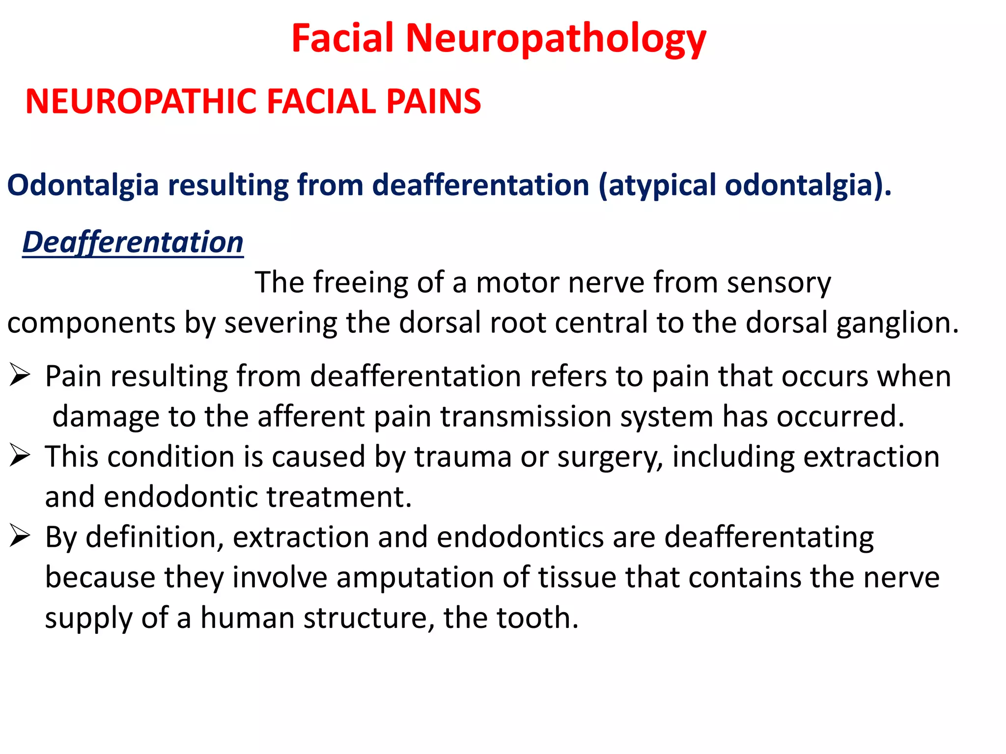Facial neuropathology Maxillofacial Surgery | PPTX