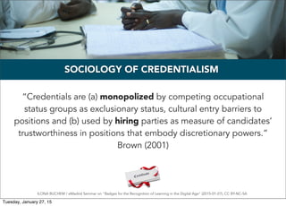 Open Badges for Recognition of Learning and Online Reputation | PPT