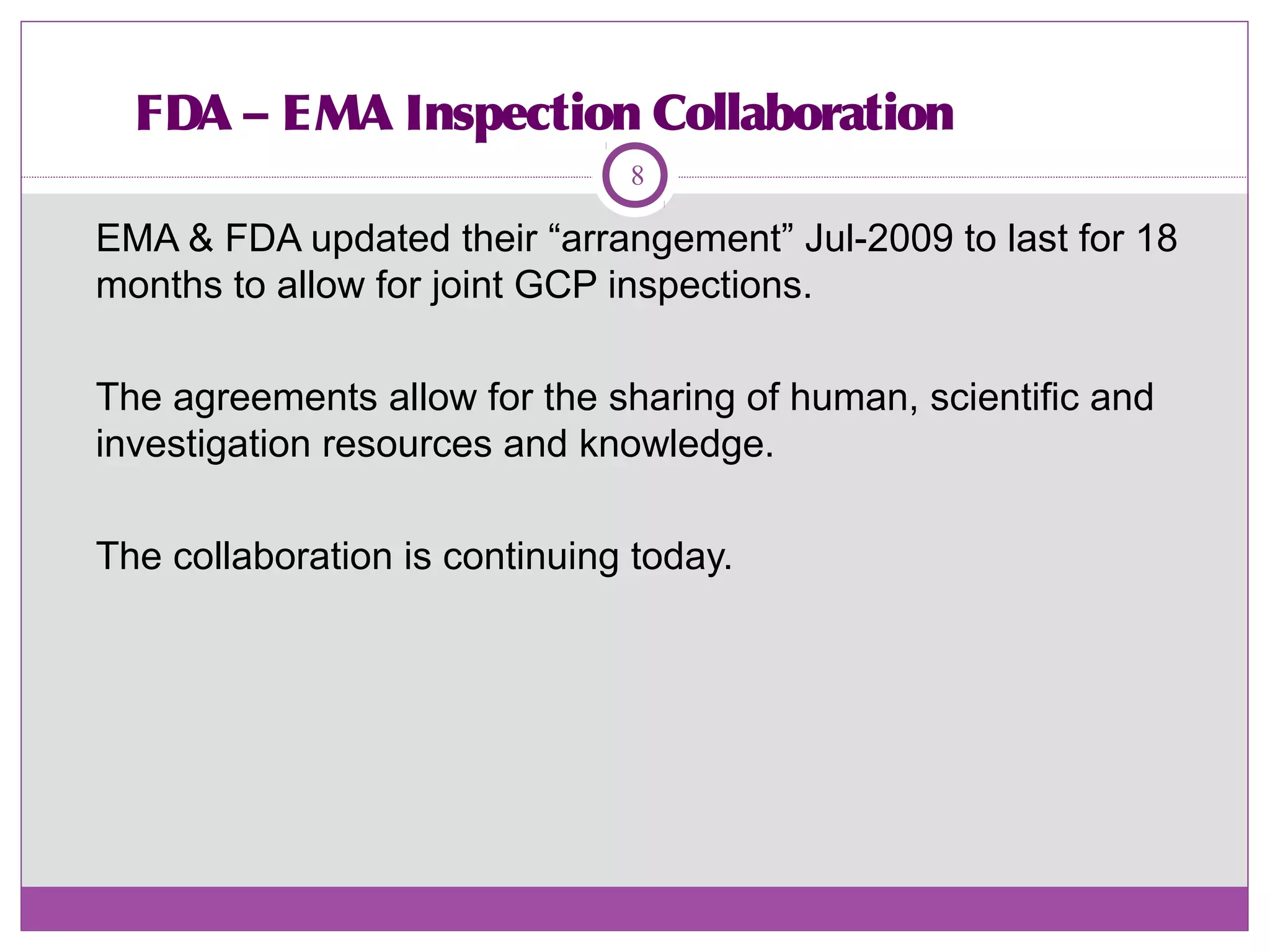 Ema fda joint inspections | PPT