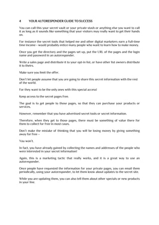 Your Autoresponder Guide To Success Part 1 | PDF