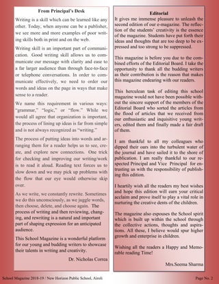 School Magazine Issue I-2018-19 | PDF