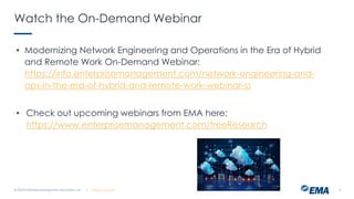 Modernizing Network Engineering and Operations in the Era of Hybrid and Remote Work | PPT