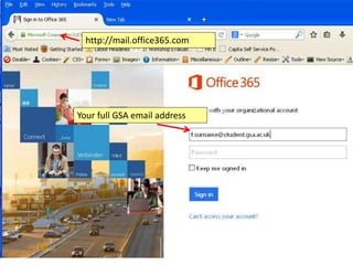 logging in to GSA email | PPTX | Email | Internet