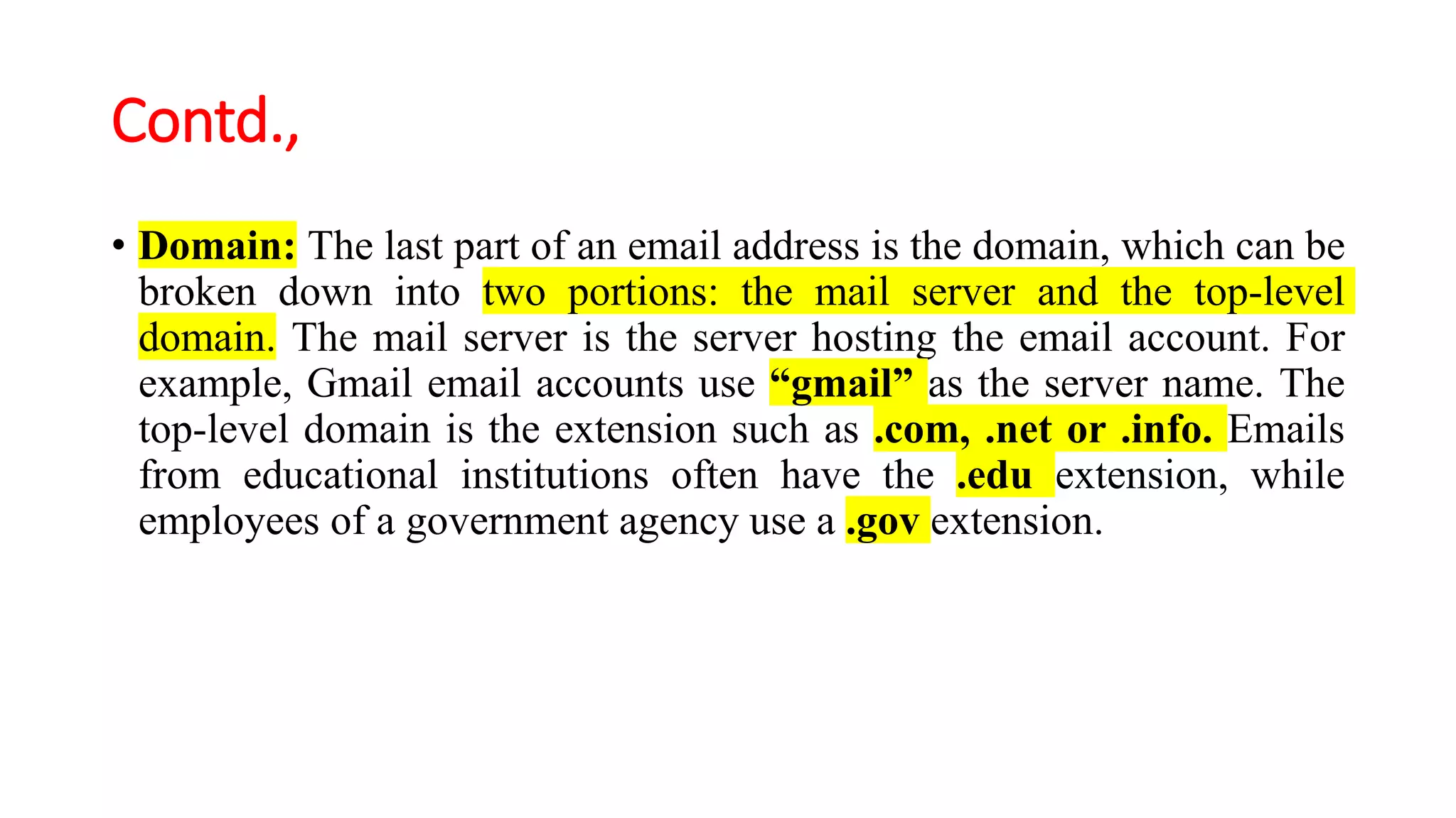 E-mail & Search Engines | PPTX