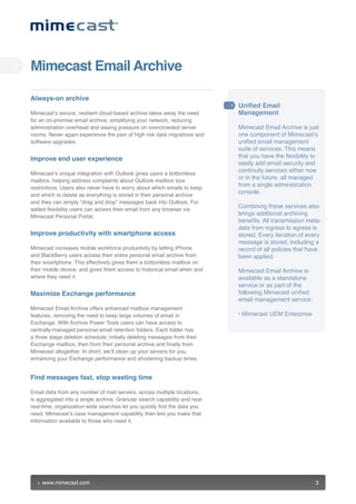 Email archive-datasheet | PDF