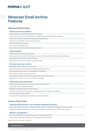 Email archive-datasheet | PDF