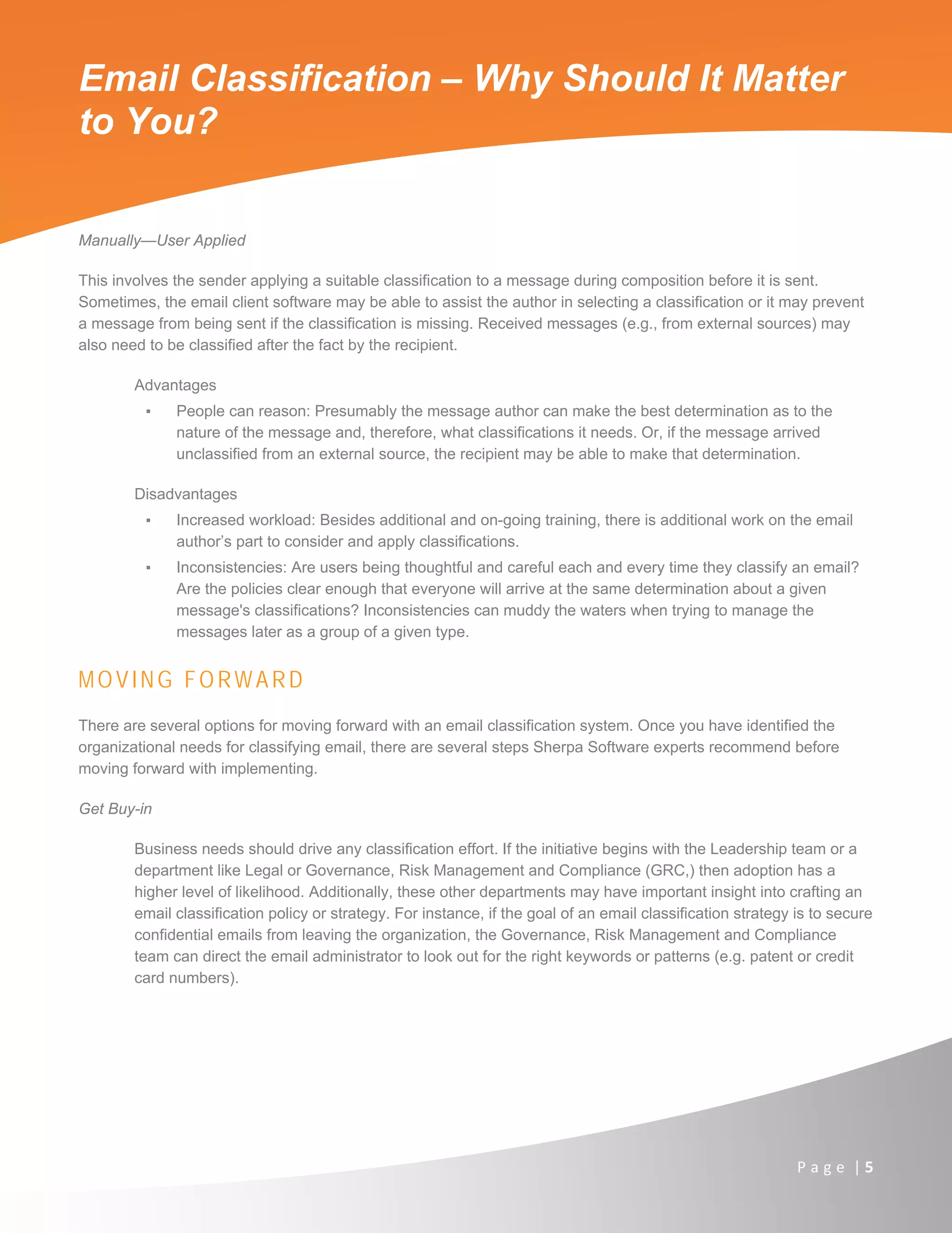 Email Classification - Why Should it Matter to You? | PDF