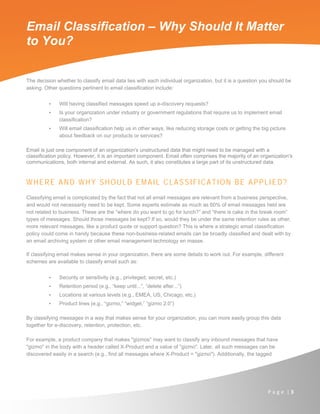 Email Classification - Why Should it Matter to You? | PDF