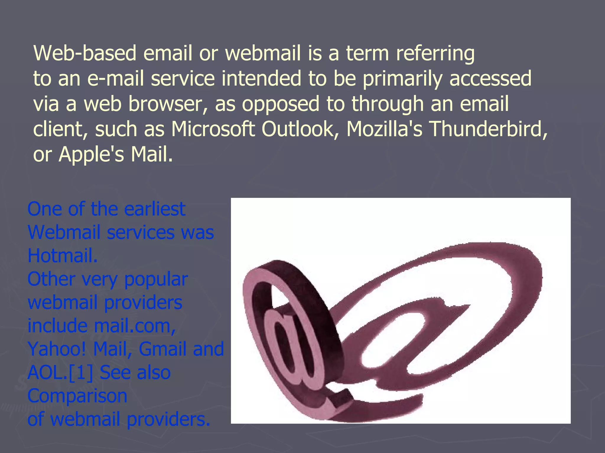 email clients and webmail (presentation) | PPS