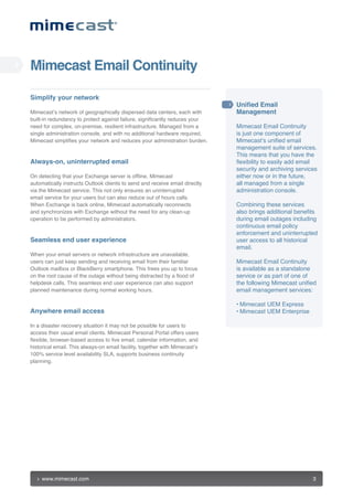 Email continuity-datasheet | PDF