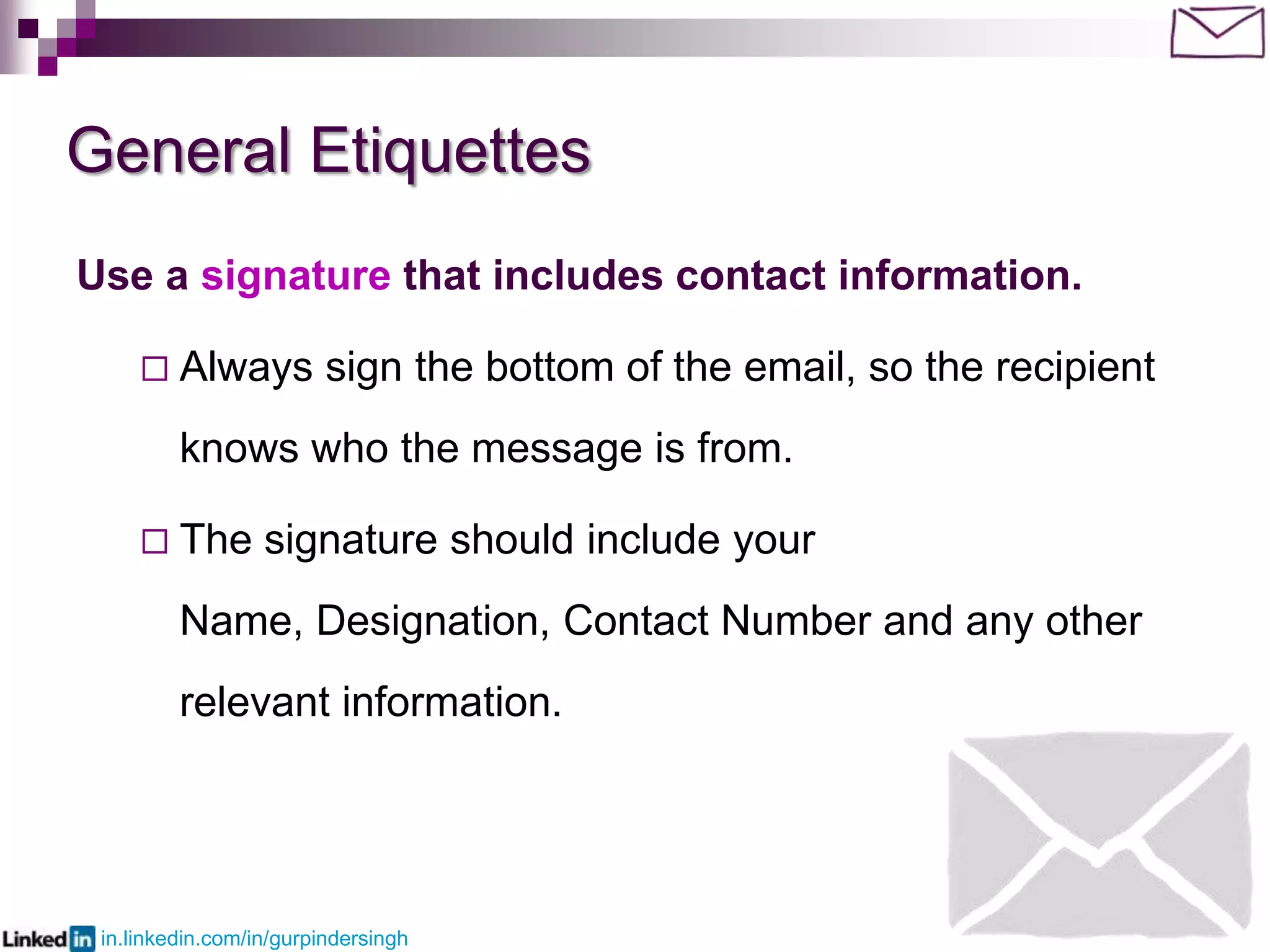 Email Etiquettes | PPTX | Email | Internet