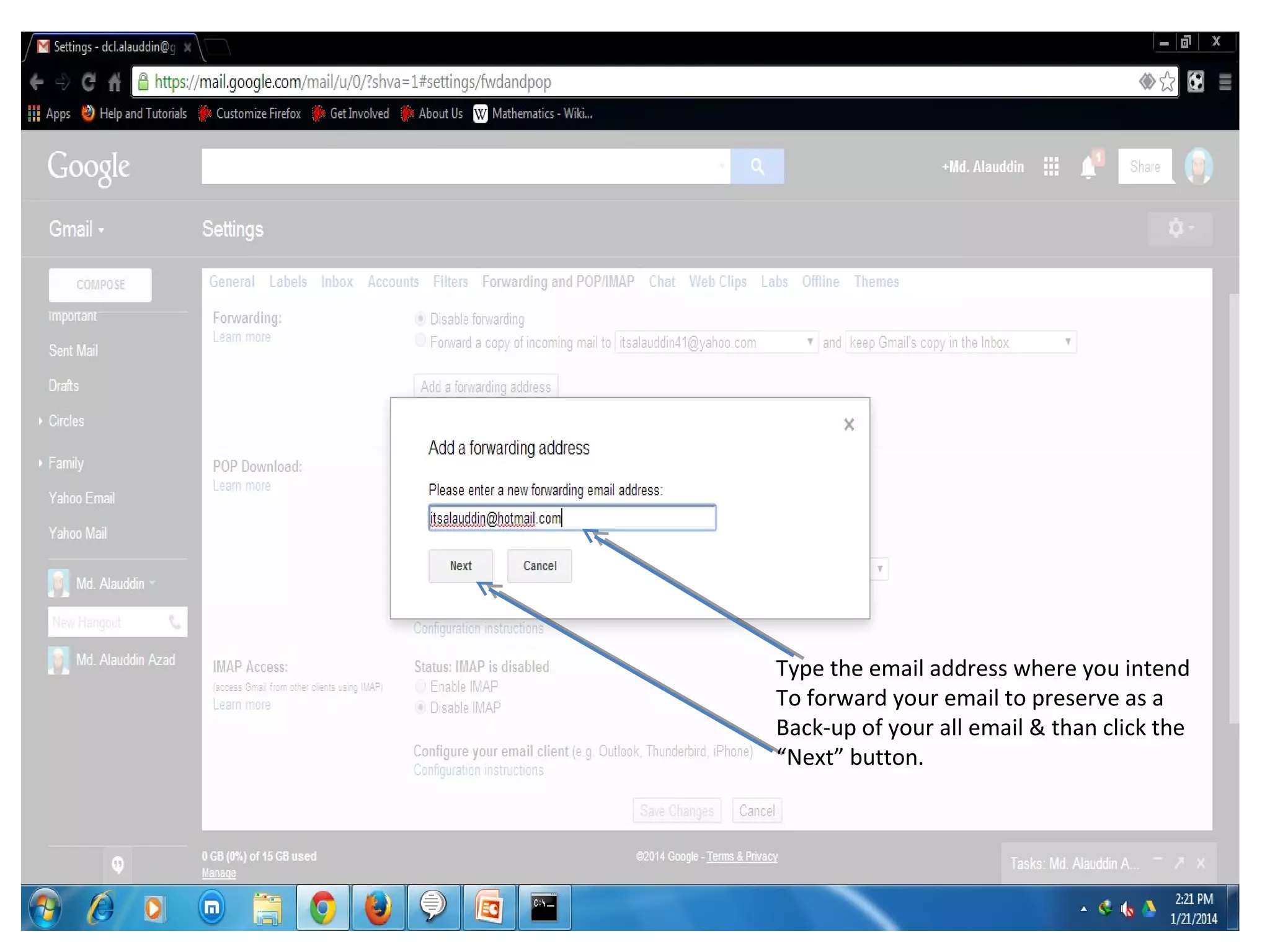 Email account forwarding process using gmail account | PPT