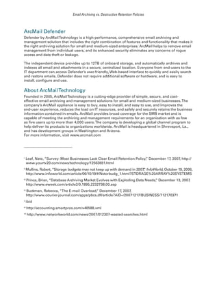Email archiving vs. destructive retention policies | PDF