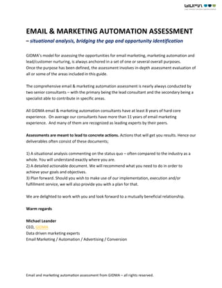 Email Marketing Assessment Template for Success | PDF | Email | Internet