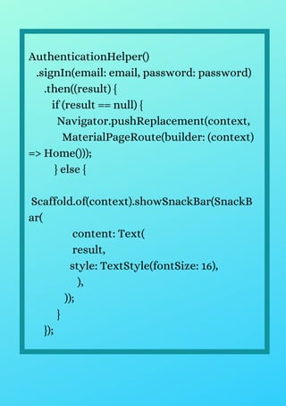 Email authentication using firebase auth + flutter | PDF
