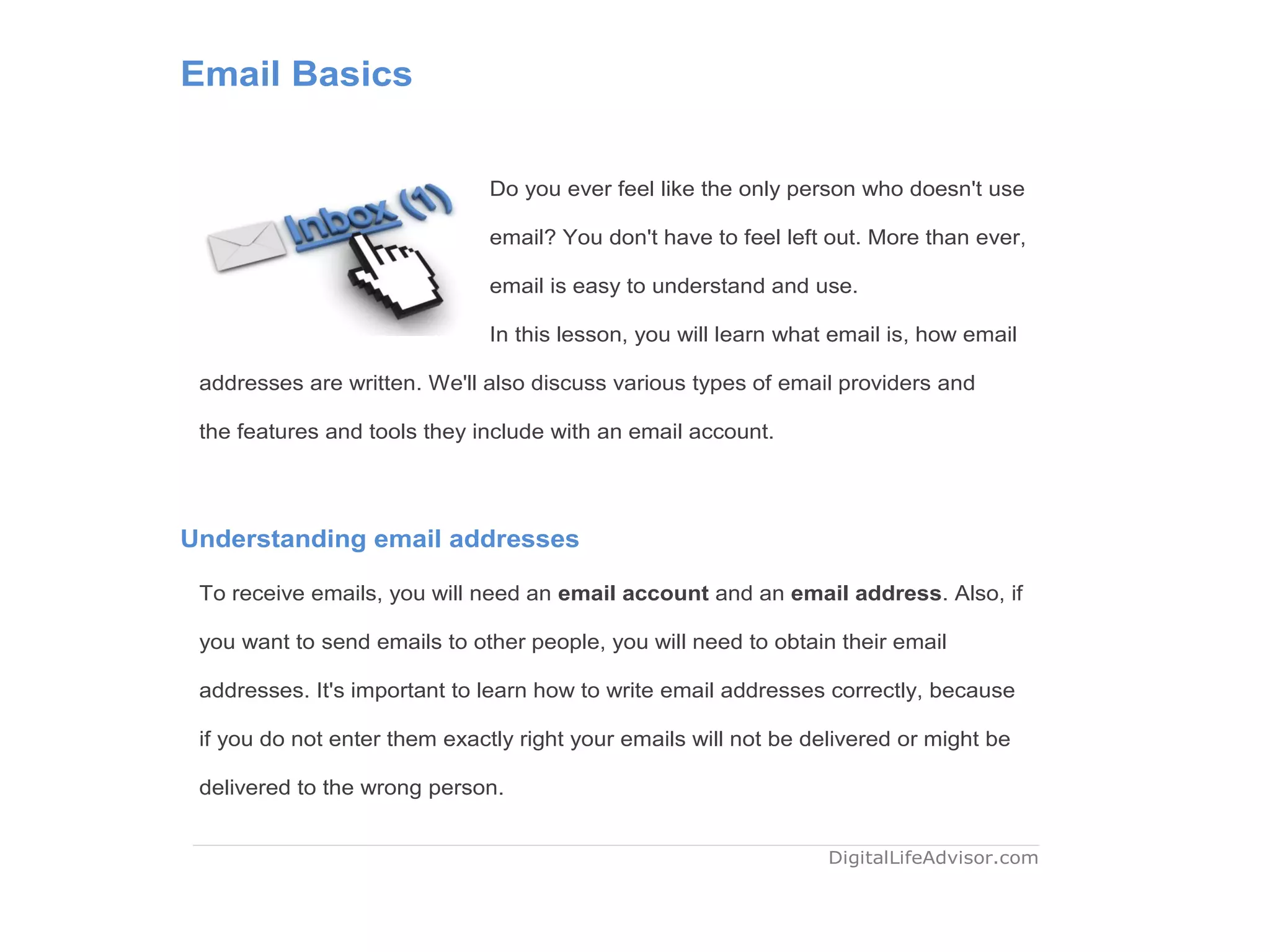 Email Basics | PDF