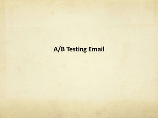 Running an Email campaign | PPTX