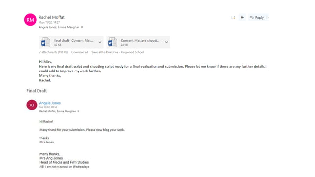 Email confirmation screenshots | PPTX