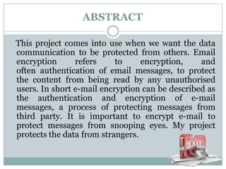 Email encryption project review | PPTX