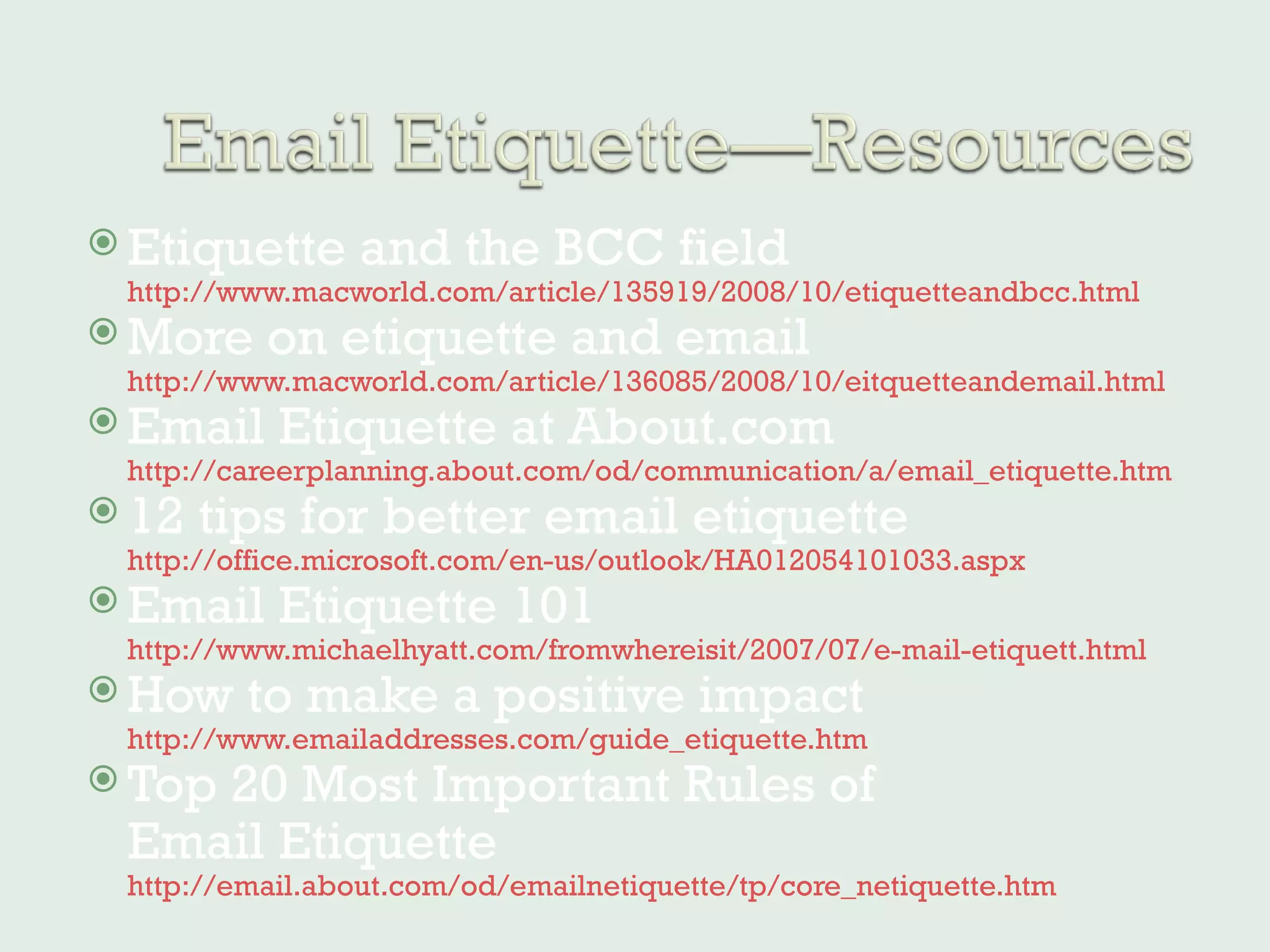 Email Etiquette | PPT