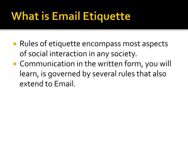 Email etiquette | PPTX | Email | Internet