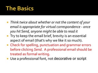 Email etiquette | PPTX | Email | Internet