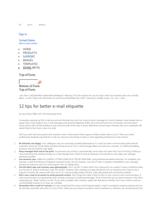 Email etiquette | PDF