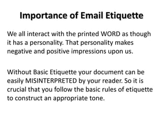Business Email Etiquette | PPTX