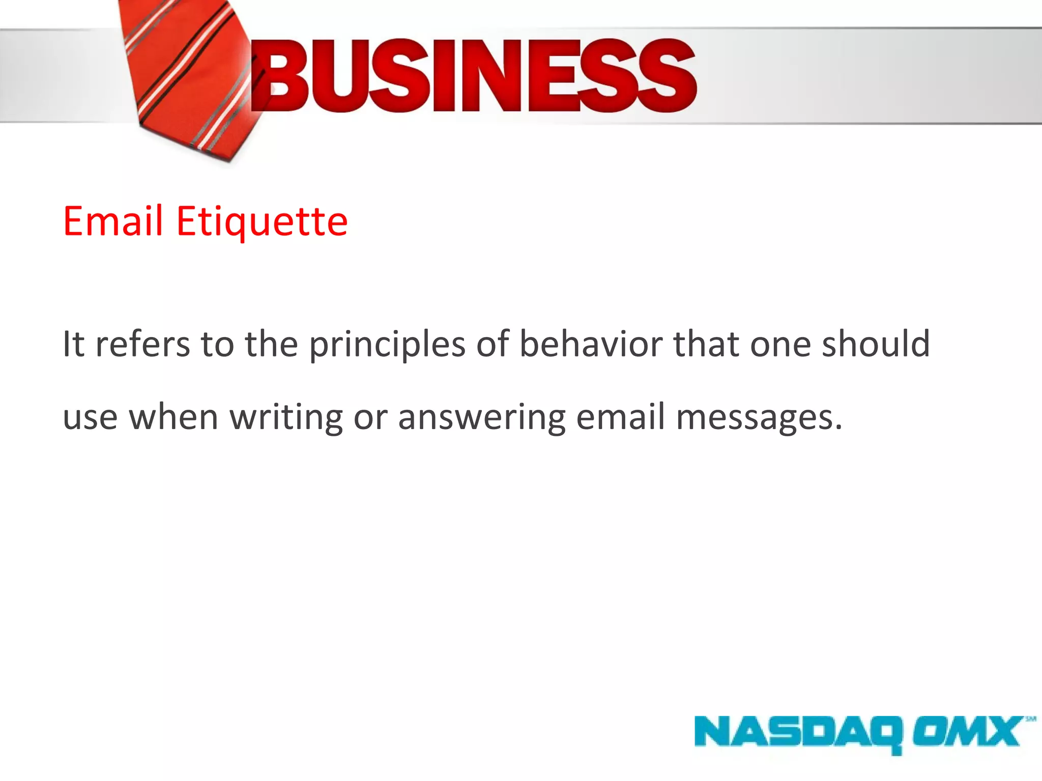 Email Etiquette | PPT | Email | Internet