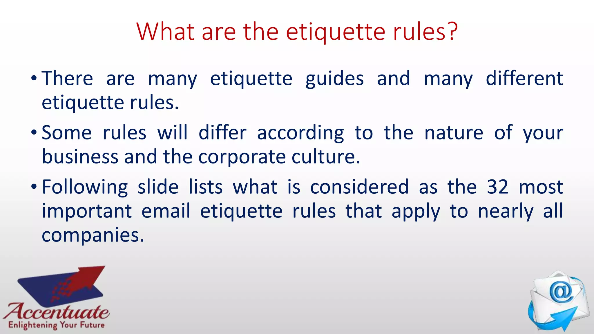 Email Etiquette | PPSX