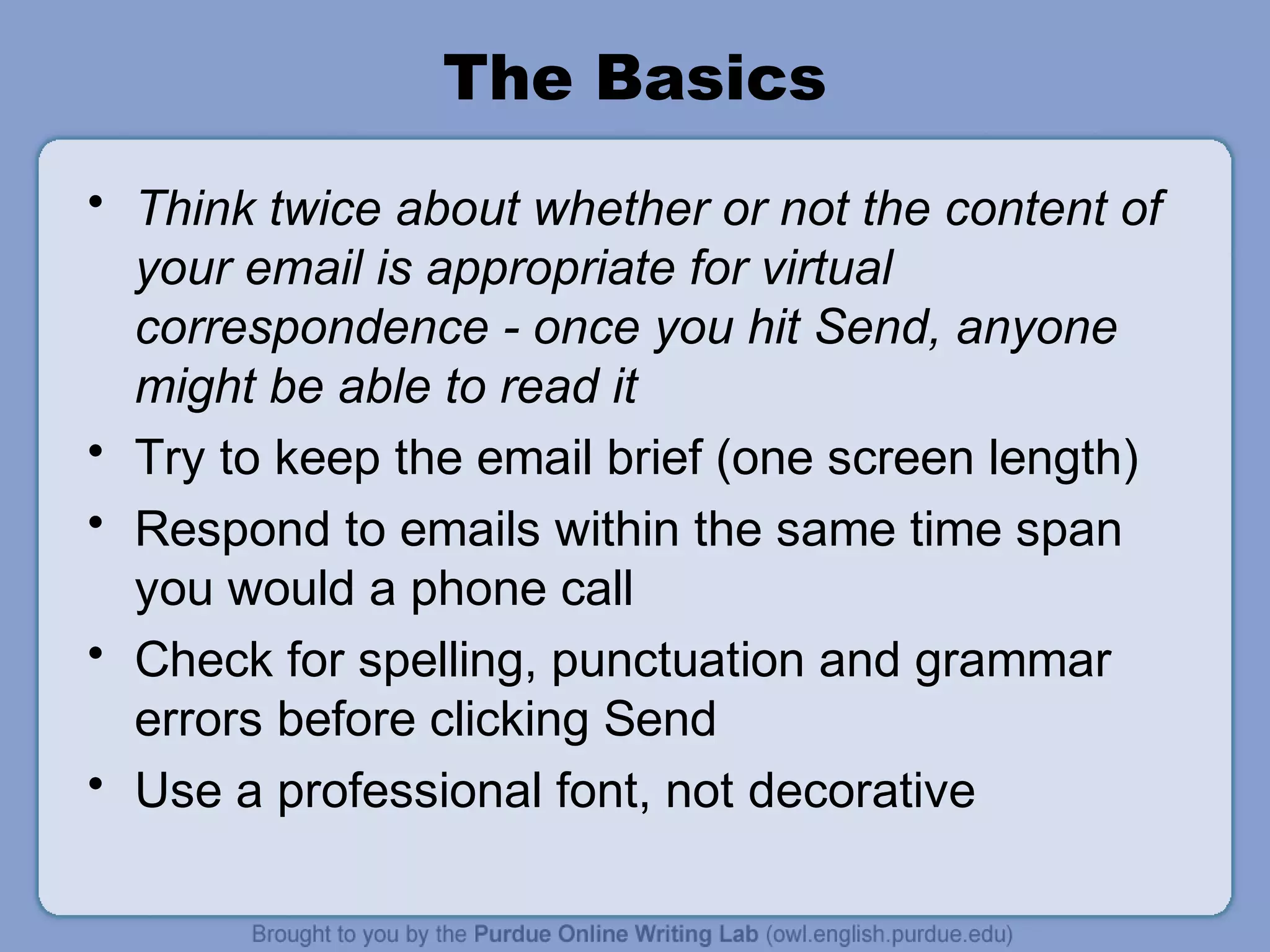 Email etiquette | PPT | Email | Internet